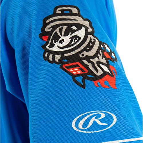 Rocket City Trash Pandas Rawlings Adult Halo Blue Jersey – Rocket City ...